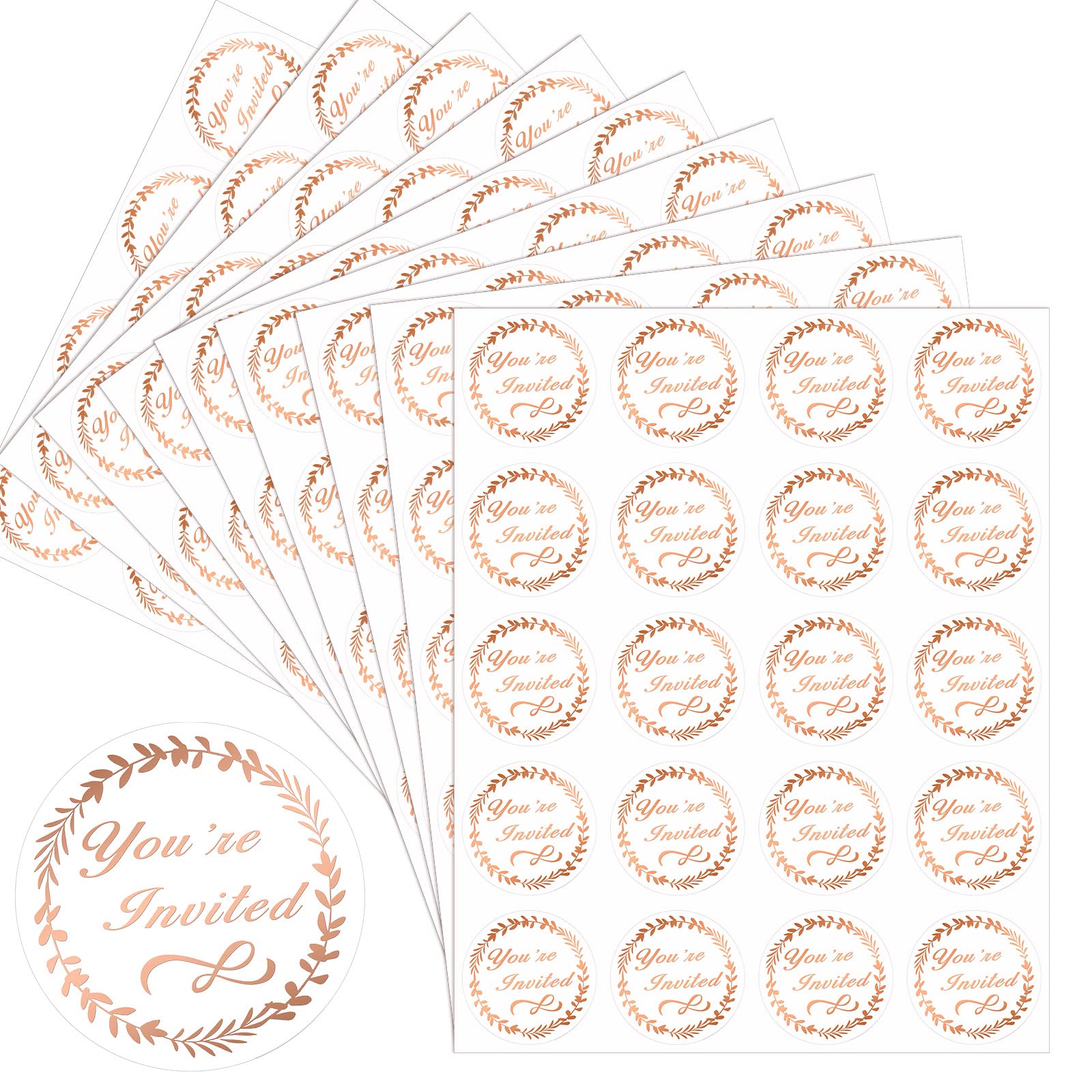 500 Pcs You're Invited Seals Stickers for Wedding Invitations Wedding Stickers for Envelopes Rose Gold Envelope Seals Envelope Stickers DIY Handmade Wedding Labels, 1.3 Inches