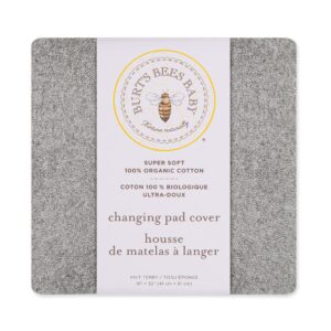 burt's bees baby - changing pad cover, 100% organic cotton changing pad liner for standard 16" x 32" baby changing mats