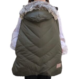 angelette Premium Down Cape Stroller,Carrier Cover and Car Seat Footmuff, Best for Freezing Winter Conditions (Khaki)