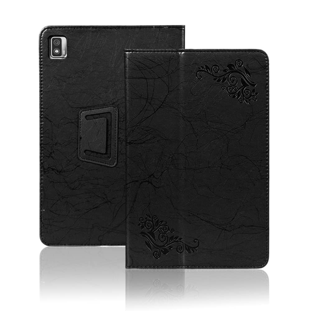 AIJAKO Tablet Case Compatible with Blackview Tab 12/ Blackview Tab13, Premium PU Leather Folio Folding Stand Protective Tablet Case Cover with Hand Strap for Blackview Tab 12/ Blackview Tab 13, Flower