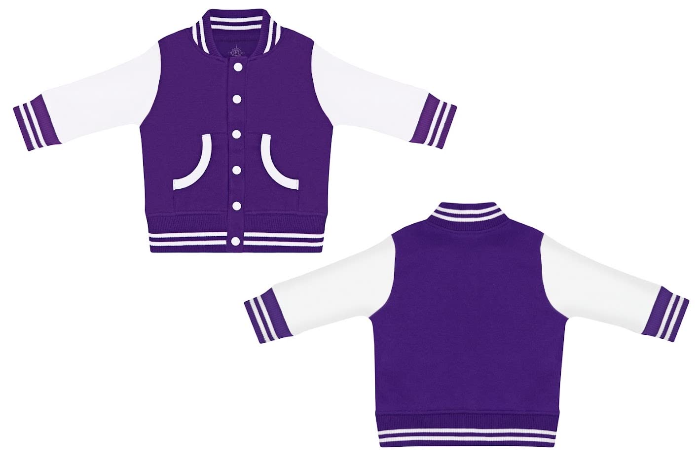 Creative Knitwear Varsity Bomber Jacket - Purple Letterman Jacket Size 0-3M