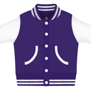 Creative Knitwear Varsity Bomber Jacket - Purple Letterman Jacket Size 0-3M