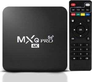 mxq pro 4k android 11 smart tv box with tv remote control android tv box with 2.4g 5g dual band wifi quadcore processor home media player with 4k resolution and full hd converter (16gb rom 2gb ram)