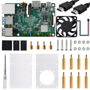 GeeekPi Rock Pi 4 Model SE Starter Kit with Rock Pi 4 SE 4GB Single Board Computer, Rock Pi 4 SE Case, Rock Pi 4 SE 4007 PWM Fan with Speed Control and Rock Pi 4 SE Heatsinks