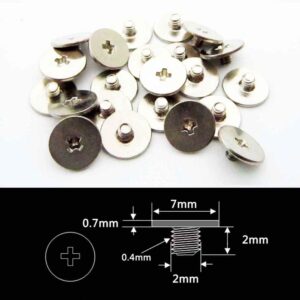 WAAZVXS 25pcs Thin Wafer Flat Round Head Screw Bolt M2*2mm Head Dia 7mm for Laptop Notebook Optical Drive Mount Computer G