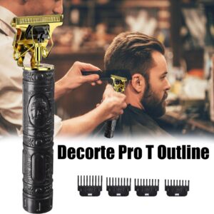 Hair Trimmer for Men, Pro T Clippers Trimmer,Professional Electric Hair Clippers Cordless Beard Trimmer Shaver Electric T Blade Hair Trimmer, Hair Clippers Cutting Grooming Kit with Guide Combs