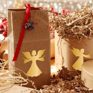 Whaline 400Pcs Christmas Stickers Gold Angel Envelopes Seal Stickers Self-Adhesive Xmas Party Favor Sealing Labels for Holiday Business Wedding Invitations Greeting Cards Supplies, 4 Design