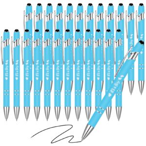 24 pcs baby shower rose red blue pens it's a boy/girl ballpoint baby shower pens with stylus tip black ink retractable baby shower gel ink pens for baby shower games favors decors (blue, boy)