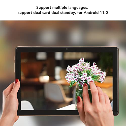 10.1 Inch Tablet, 6GB RAM 128GB ROM Support Multiple Languages 5GWIFI Tablet PC 2.0Ghz Octa Core USB C Charging Port with Leather Shell for 11.0 (US Plug)