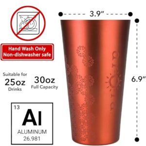 Arora Aluminum Cups for Drinks, Metal Color-Changing Red Tumbler, Aluminum 30oz Cup, Set of 6