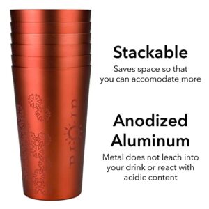 Arora Aluminum Cups for Drinks, Metal Color-Changing Red Tumbler, Aluminum 30oz Cup, Set of 6