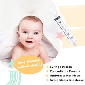 Aufisi Nasal Irrigator for Baby 10ml Professional Baby Nasal Aspirator with Safe Silicone Nasal Suction Tips Portable Baby Nasal Syringe Infant Nose Cleaner 2 Pieces