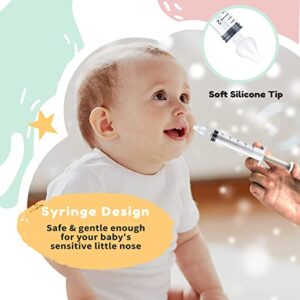 Aufisi Nasal Irrigator for Baby 10ml Professional Baby Nasal Aspirator with Safe Silicone Nasal Suction Tips Portable Baby Nasal Syringe Infant Nose Cleaner 2 Pieces