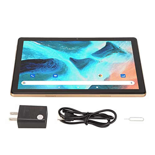 10.1 Inch Tablet, 6GB RAM 128GB ROM Support Multiple Languages 5GWIFI Tablet PC 2.0Ghz Octa Core USB C Charging Port with Leather Shell for 11.0 (US Plug)