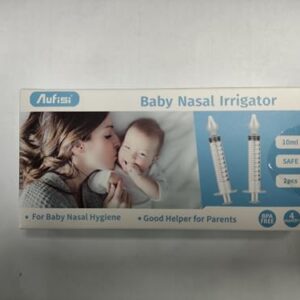 Aufisi Nasal Irrigator for Baby 10ml Professional Baby Nasal Aspirator with Safe Silicone Nasal Suction Tips Portable Baby Nasal Syringe Infant Nose Cleaner 2 Pieces