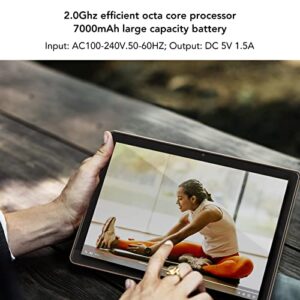 10.1 Inch Tablet, 6GB RAM 128GB ROM Support Multiple Languages 5GWIFI Tablet PC 2.0Ghz Octa Core USB C Charging Port with Leather Shell for 11.0 (US Plug)