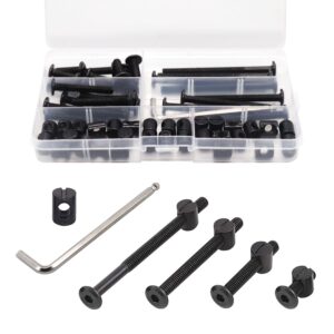 crib screws hardware replacement kit - 28 set baby bed frame bolts &barrel nuts set,m6x20/40/60/80 mm hex drive socket cap screws barrel nuts