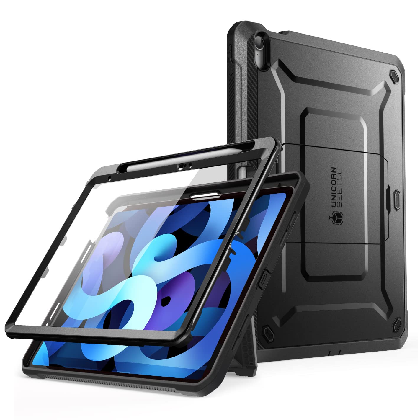 SUPCASE for iPad 10th Generation Case with Screen Protector (Unicorn Beetle Pro), [Built-in Stand & Pencil Holder] Heavy Duty Rugged Protective Case for iPad 10th Gen 10.9 Inch (2022), Black