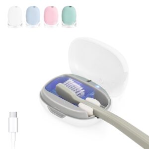 elmway toothbrush holder, toothbrush cleaner case, portable usb charging toothbrush cover with u v-c light, travel toothbrush holder