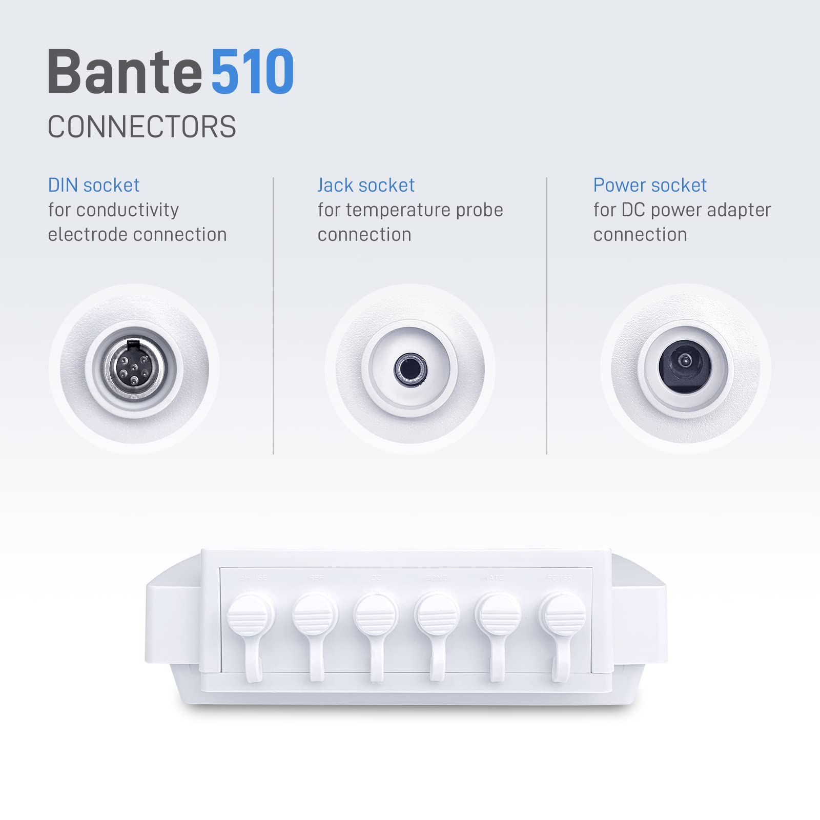 Bante 510 Benchtop Conductivity Meter | Lab Conductivity TDS Meter | Equipped with 2 Platinum Electrodes | Measurement Range 0 to 200 mS/cm | Accuracy ±1% F.S.