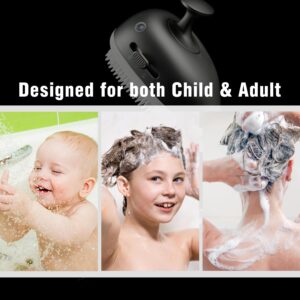 Aonbor Baby Bath Shower Head, Shark Bath Sprayer for Kids with Soft Silicone Brush, Shower Hose and Hand Shower Holder Gunmetal for Kids and Adult Handheld Shower Head, Gray