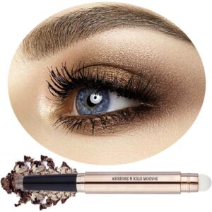 oviqerki 18 color eyeshadows stick shimmer,highlighter waterproof eyeshadow pen,colour pop eye makeup (brown shimmer # 07)