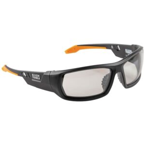 klein tools 60537 safety glasses, professional ppe protective eyewear with full frame, scratch resistant and anti-fog, indoor/outdoor lens