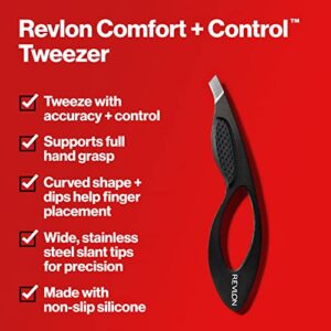 Revlon Revlon Comfort and Control Tweezer, Easy to Use Eyebrow Tool with Wide Grip, 1 count