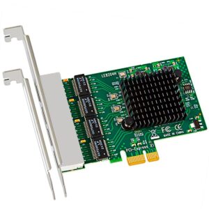 glotrends le8204 4-port gigabit pcie ethernet network card, 4 x rtl8111h chip, 4 x rj45 lan port, pcie x1 installation