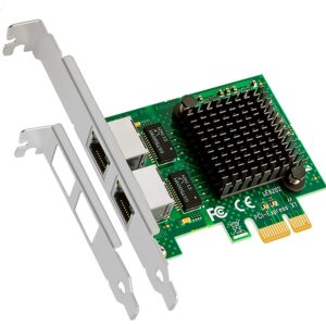 glotrends le8202 2-port gigabit pcie ethernet network card, 2 x rtl8111h chip, 2 x rj45 lan port, pcie x1 installation