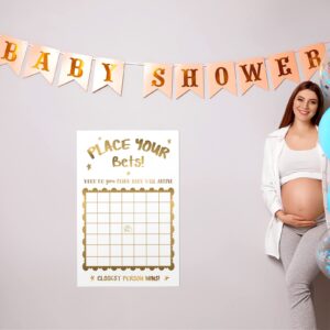 Geyee Baby Shower Decorations Neutral Predicting Birthdate Baby Shower Game Large Funny Due Date Baby Calendar Sign for Boy or Girl, 24.41 x 37.4 Inch (Baby)