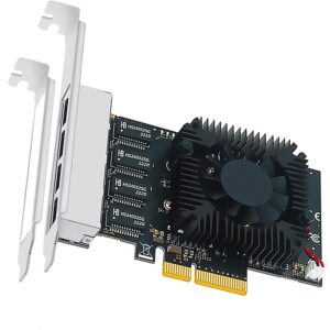 glotrends le8245f 4-port pcie ethernet network card (2 port 2.5gbps + 2 port 100/1000mbps), 4 x rj45 lan port, pcie x4 installation