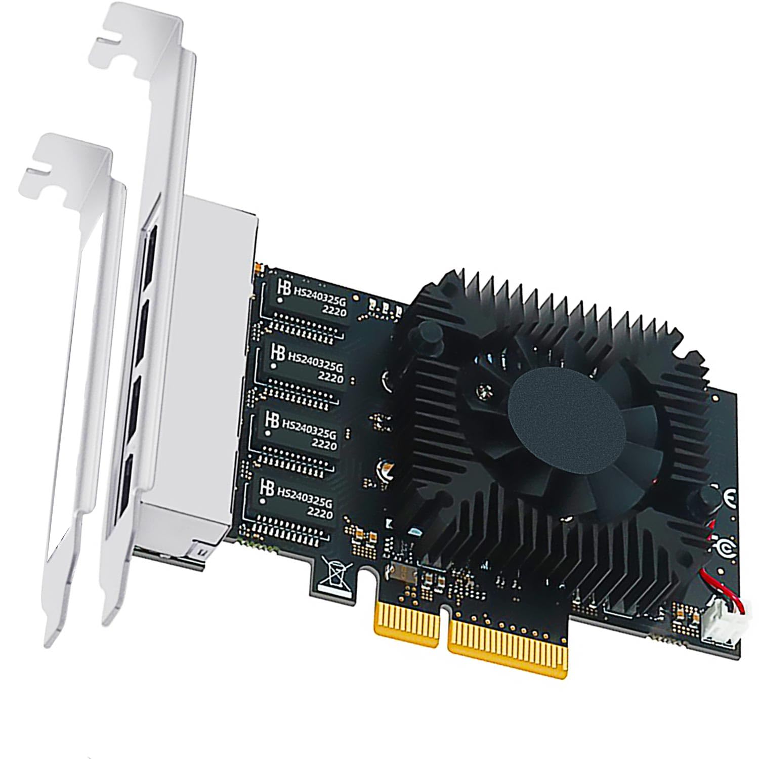 GLOTRENDS LE8245F 4-Port PCIe Ethernet Network Card (2 Port 2.5Gbps + 2 Port 100/1000Mbps), 4 x RJ45 LAN Port, PCIe X4 Installation