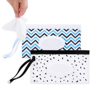 2 pack wet wipe pouch, wet wipes pouches dispensers travel wet wipes bags cases reusable kids wipe case extra large 9.5" x 5.3" portable wipe carrying pouches case for kids and adult