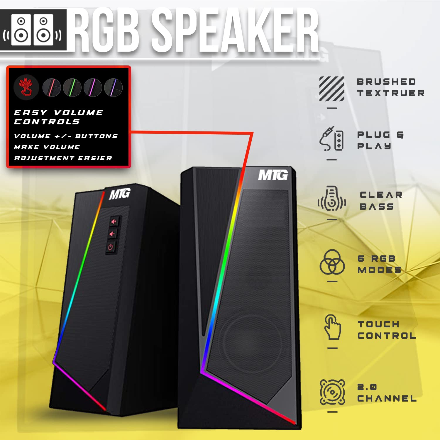 Computer Desktop PC MTG Aurora - Intel Core i7 4th Gen, 8GB Ram DDR4, 1TB Nvme, MTG 22 Inch Monitor, MTG Wireless Ergonomic Keyboard Mouse, RGB Speaker, Webcam, Win 10 Home