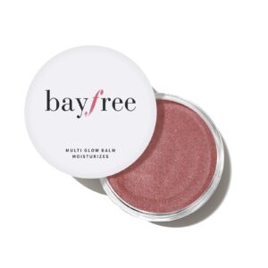 bayfree multi glow balm, cream blush for cheeks, blush balm face makeup, radiant finish, hydrating, creamy, lightweight & blendable color, face balm, 0.63 oz (rose crystal)