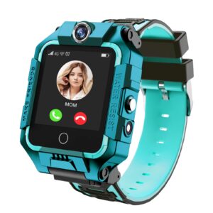 4g kids smart watch w gps tracker, phone watch w video chat 3 way-call wifi sos touch screen child tracker phone watches christmas birthday gift for boys girls 3-15 years w sim slot kids watch (green)