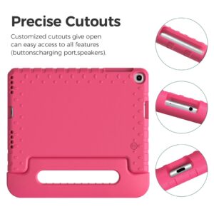 Thoreta Kids Case for Samsung Galaxy Tab A 10.1 (2019) Model SM-T510/T515, Light Weight Shockproof Kids-Friendly EVA Protective Cover with Convertible Stand Handle, Rosered