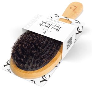 boar bristle hair brush - smoothing hair brush for men, women & kids, soft bristle hair brush, bamboo and 100% boar bristles, soft brush for hair, gentle on scalp