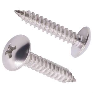 #6 x 1/4 (100 pcs) truss head wood screws, self tapping screws, 304 stainless steel 18/8, mushroom head, jisb1122t