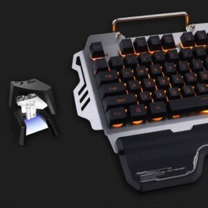 LLEURE Keyboard Rainbow Backlit Wired Gaming Keyboard Mouse Combo, LED Backlight 104 Keys USB Ergonomic Wrist Rest Keyboard,for Computer Game and Work