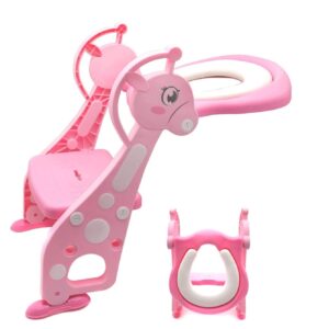 HTTMT- Pink Dear Kids Potty Training Seat w/Step Ladder Toilet Chair for Child Toddler [P/N: ET-BABY001-PINK]