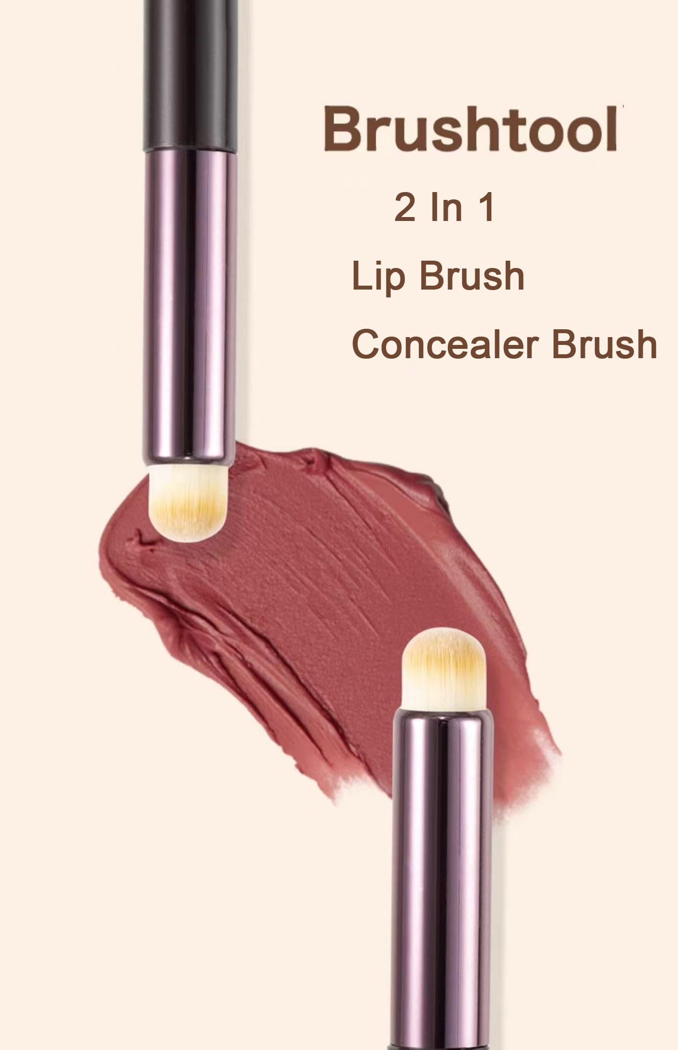 3Pcs Lip Brush Set, Concealer Brush Lip Brush Smudger Brush Makeup Tool Set Lipstick Applicator Lip Makeup Brush Eye Shadow Concealer Foundation Makeup Brush