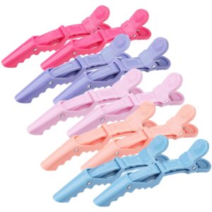 obscyon plastic non slip hair clips for women, professional alligator hair clips, hair styling clips sectioning clips of hair salon (10pcs macaroon)