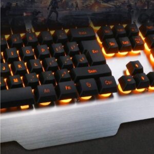 LLEURE Keyboard Rainbow Backlit Wired Gaming Keyboard Mouse Combo, LED Backlight 104 Keys USB Ergonomic Wrist Rest Keyboard,for Computer Game and Work