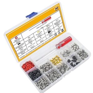 waazvxs 300pcs personal computer screw standoffs set assortment kit with a screwdriver for hard drive computer case motherboard fan powe