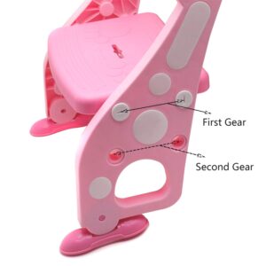 HTTMT- Pink Dear Kids Potty Training Seat w/Step Ladder Toilet Chair for Child Toddler [P/N: ET-BABY001-PINK]