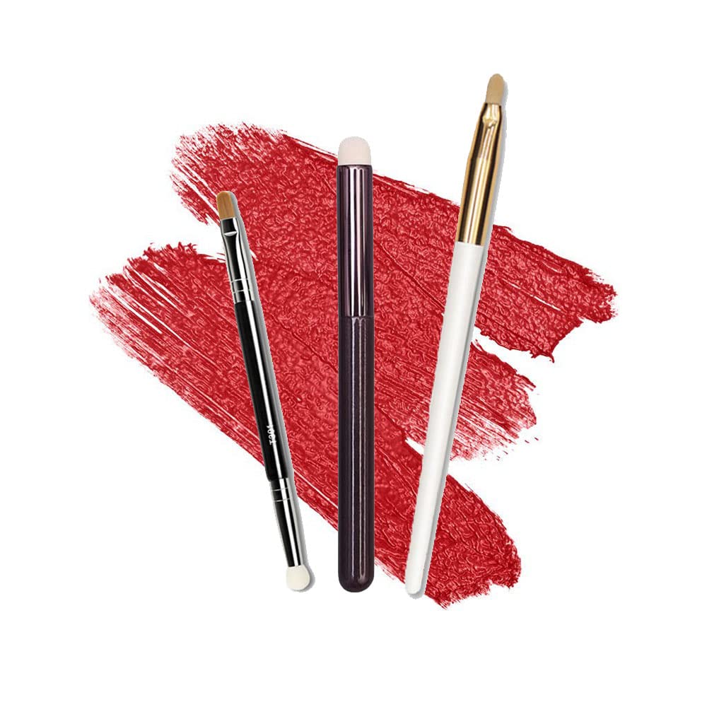 3Pcs Lip Brush Set, Concealer Brush Lip Brush Smudger Brush Makeup Tool Set Lipstick Applicator Lip Makeup Brush Eye Shadow Concealer Foundation Makeup Brush