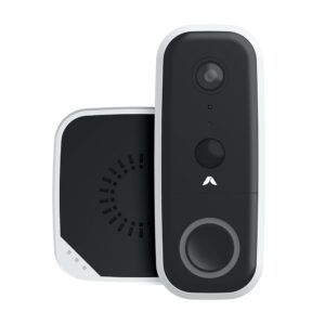 abode wireless video doorbell cam & chime - all-in-one weatherproof wi-fi connected hd camera with push-button doorbell, 160-degree view, automatic person detection, night vision & 2-way voice