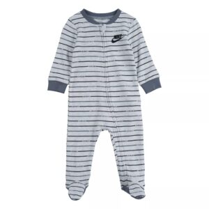 nike baby boy all over print full zip footed coverall (g(56e489-x58)/b, 3 months)